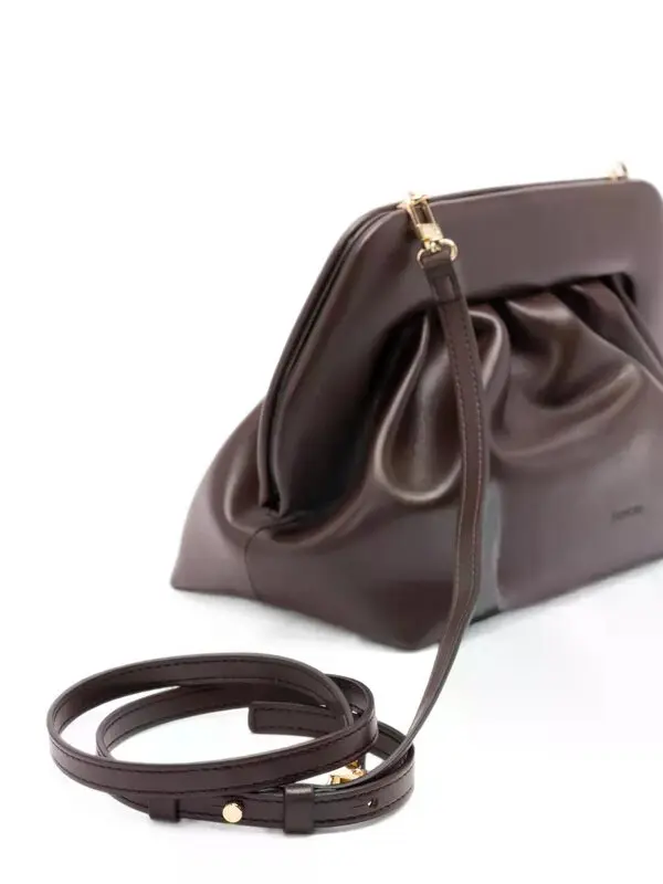 THEMOIRE Bios Ruched Clutch Bag - Brown