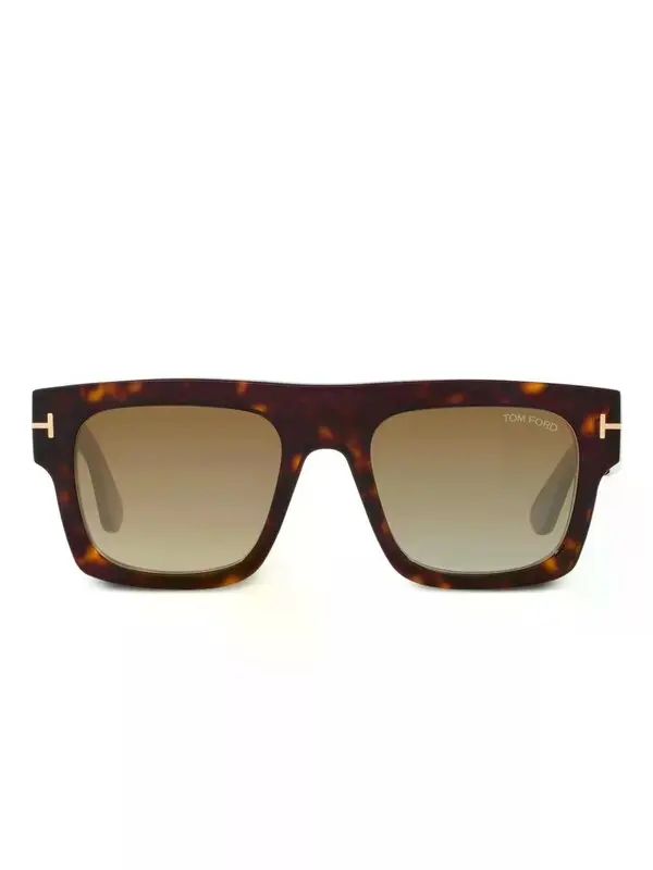 TOM FORD T-detail Square-frame Sunglasses - Brown