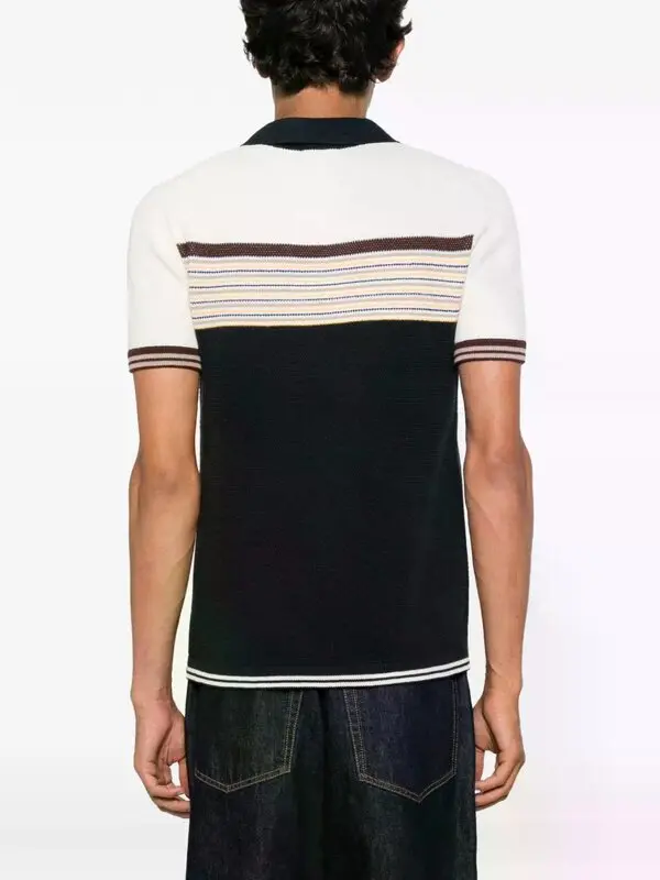 Casablanca Striped Logo-patch Polo Shirt
