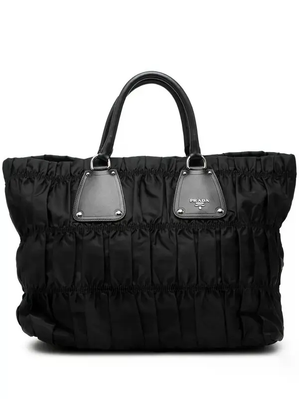 Prada 2013-2026 Tessuto Gaufre Tote Bag - Black