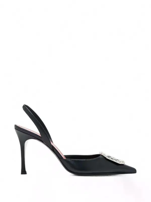 Amina Muaddi Camelia Crystal-embellished Slingback Pumps