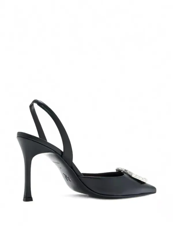 Amina Muaddi Camelia Crystal-embellished Slingback Pumps