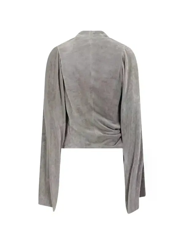 Rick Owens Knot-detail Long-sleeve Top - Grey