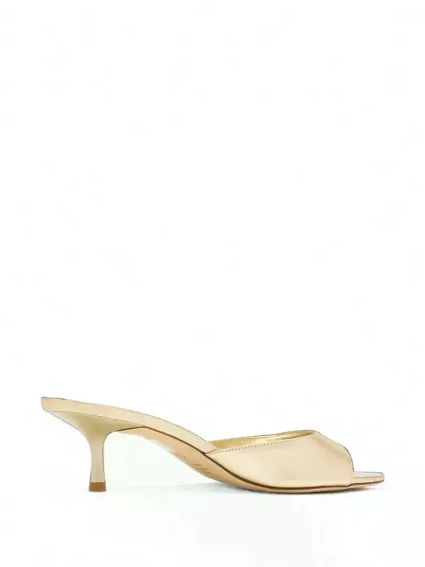 STUART WEITZMAN Lexington 50 Leather Heeled Sandals - Gold