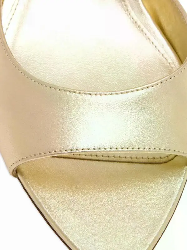 STUART WEITZMAN Lexington 50 Leather Heeled Sandals - Gold