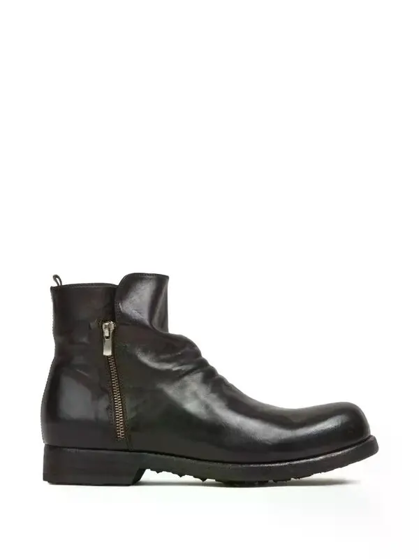 Officine Creative Ruched Side-zip Boots - Brown