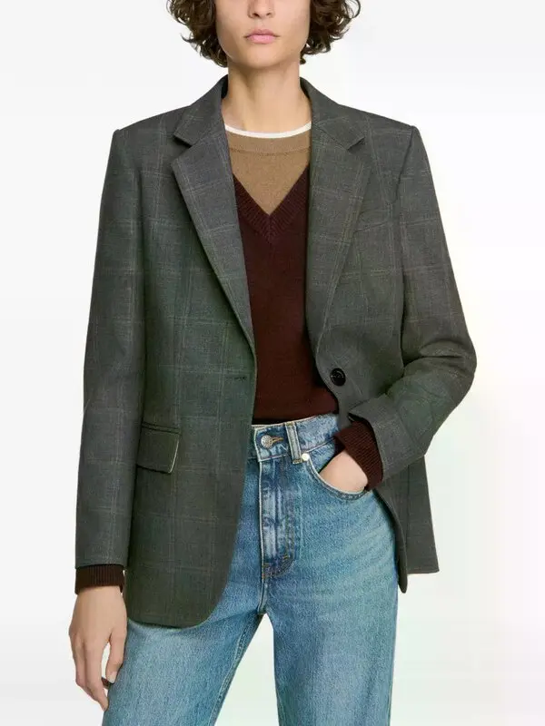 Sandro Checked Tailored Blazer