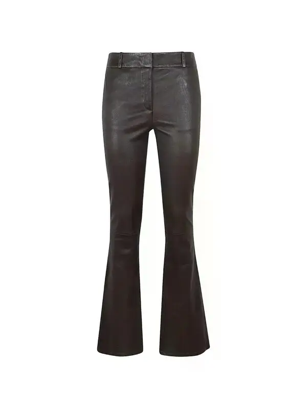 ARMA Lucia Flared Leather Trousers - Brown