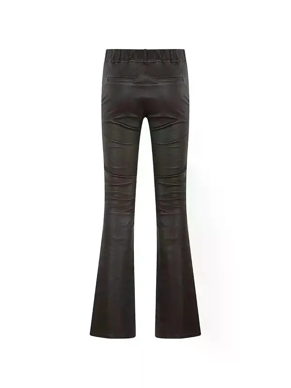 ARMA Lucia Flared Leather Trousers - Brown