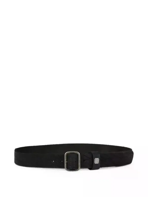 Guidi Logo-plate Leather Belt - Black