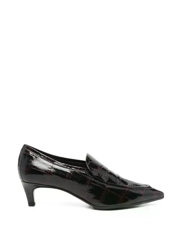 LORENA PAGGI Croc-effect Pointed-toe Pumps