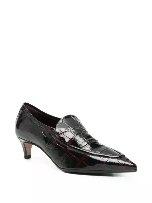 LORENA PAGGI Croc-effect Pointed-toe Pumps
