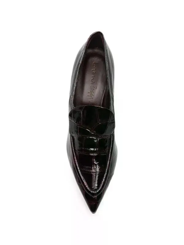 LORENA PAGGI Croc-effect Pointed-toe Pumps
