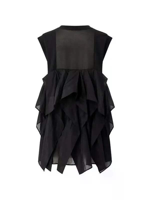 MEIMEIJ Ruffled Semi-sheer Tank Top