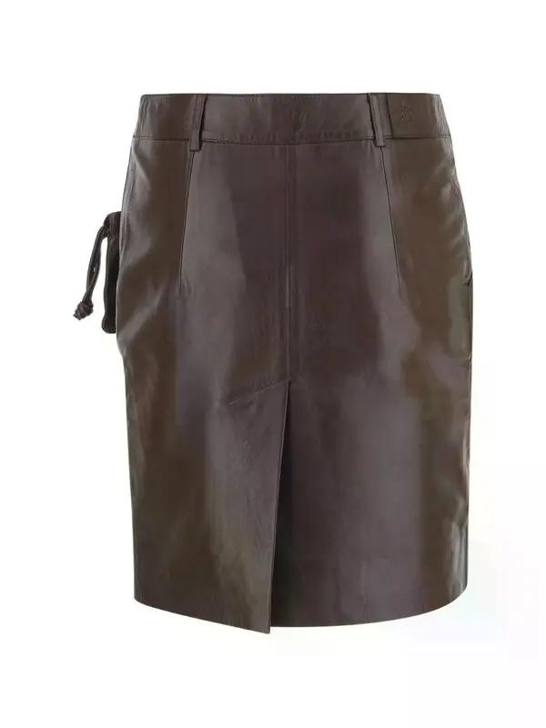 THE GARMENT Soho Detachable-pouch Leather Midi Skirt