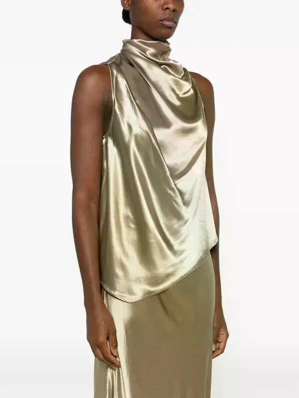 Erika Cavallini Draped High-neck Top - Neutrals