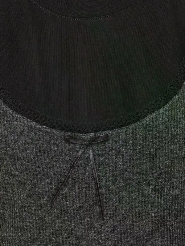 MSGM Layered Bow-detail T-shirt - Black