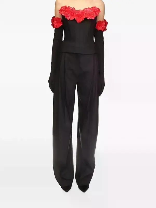 David Koma Pleated Wide-leg Trousers