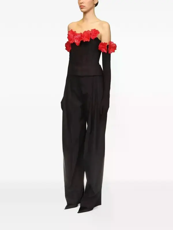 David Koma Pleated Wide-leg Trousers