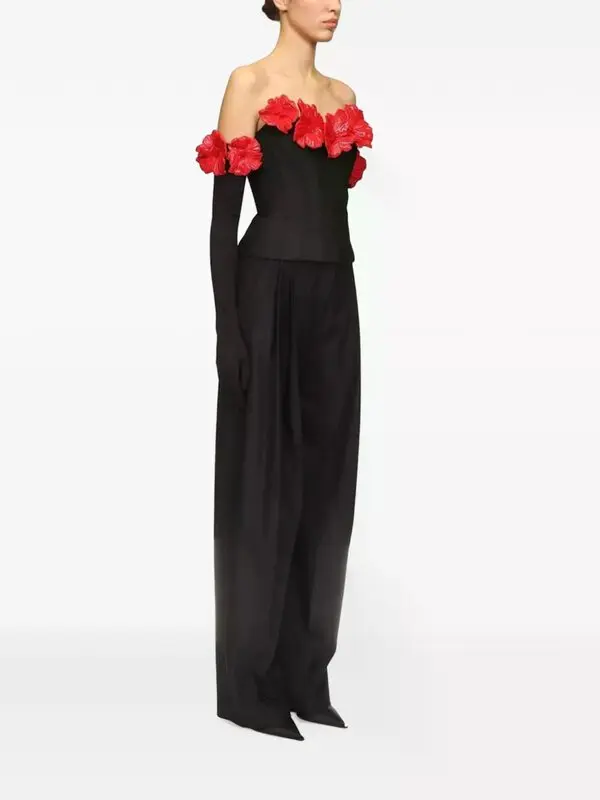 David Koma Pleated Wide-leg Trousers