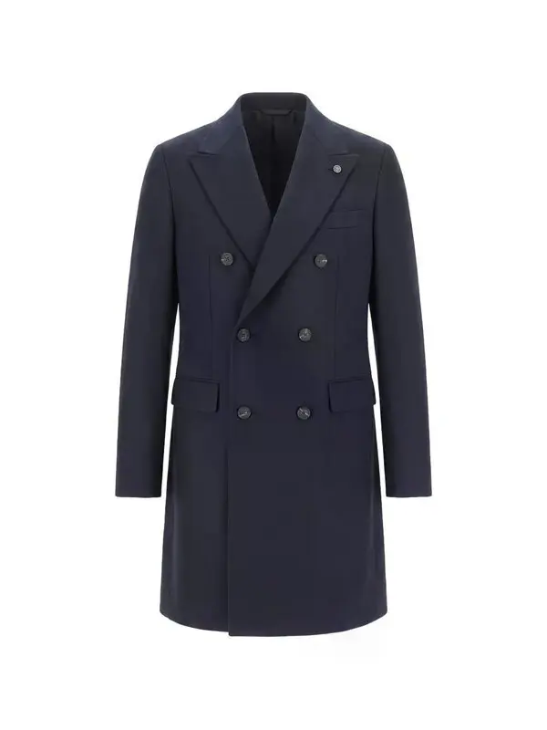 Peserico Double-breasted Coat - Blue