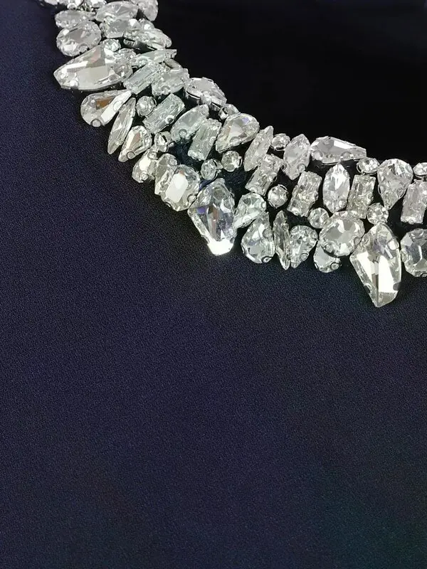 Roland Mouret Crystal-embellished Gathered Maxi Gown