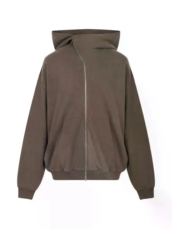Rick Owens Asymmetric-zip Hoodie - Brown