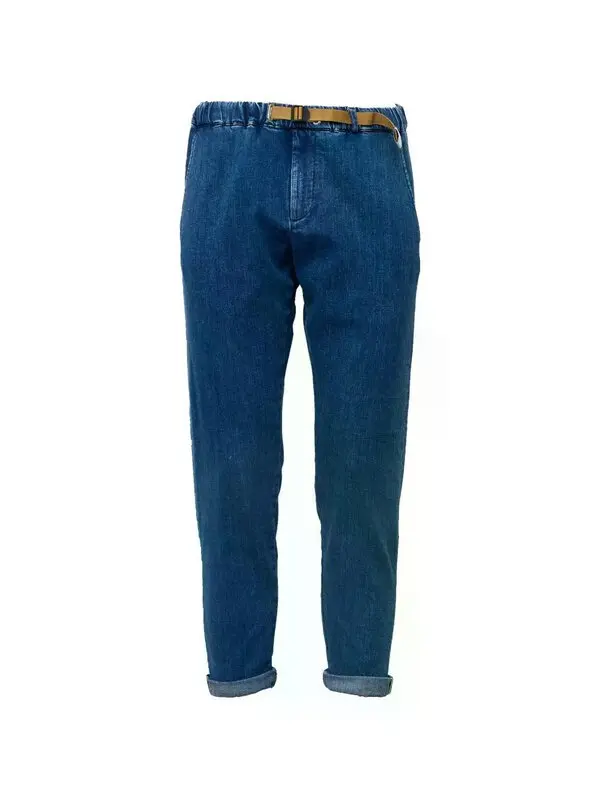 WHITE SAND Belted Turned-up Jeans