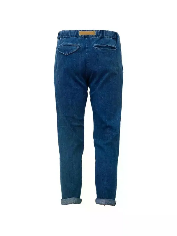WHITE SAND Belted Turned-up Jeans