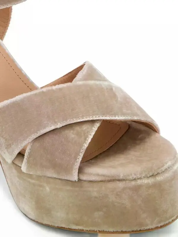 ANDREA GOMEZ Bella Velvet Platform Sandals