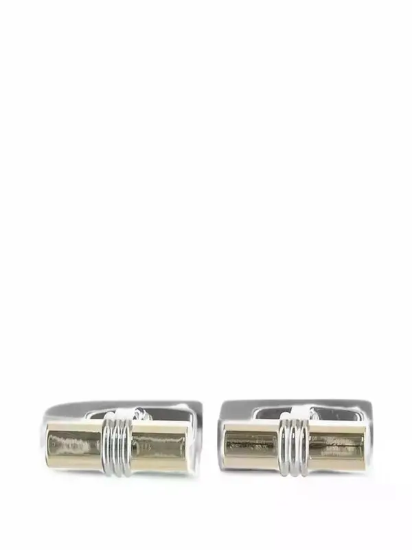BOSS Ribbed-detail Cylinder Cufflinks - Gold
