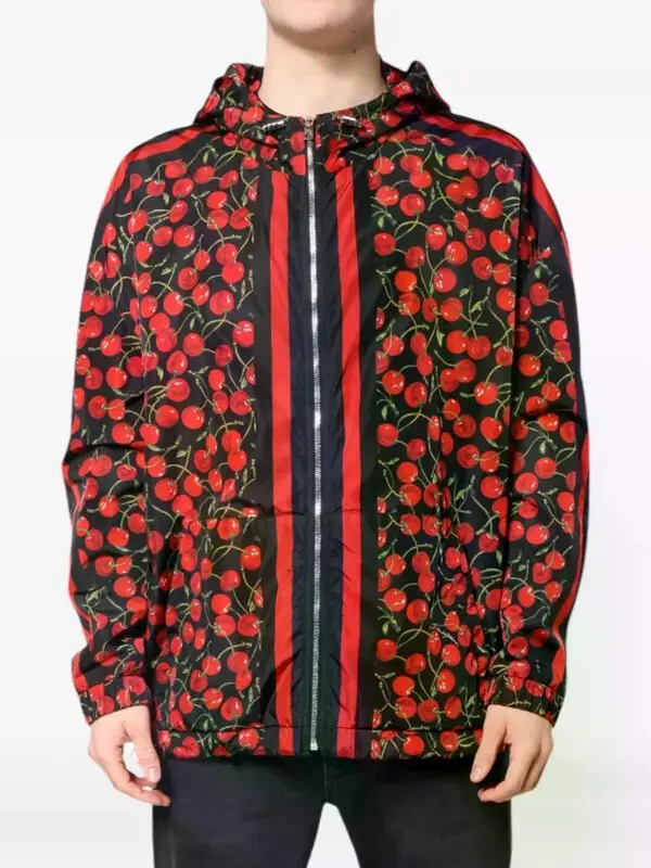 Dolce & Gabbana Cherry-print Hooded Jacket