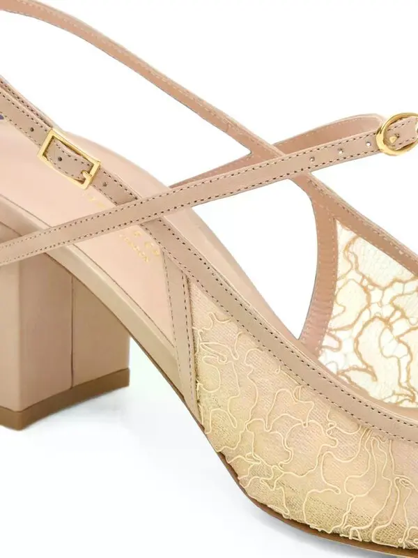 Jennifer Chamandi Mattia 65 Lace-panelled Calf Leather Pumps