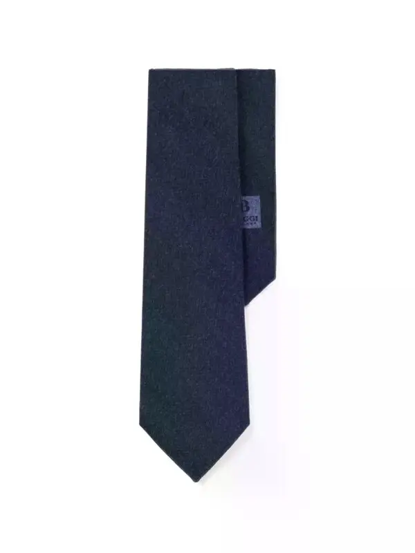 Boggi Milano Tie Armour-pattern Wool-cashmere - Blue