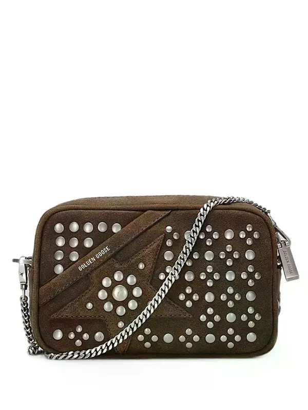 GOLDEN GOOSE Mini Star Bag In Military-green Suede With Tone-on-tone Star And Studs - Brown