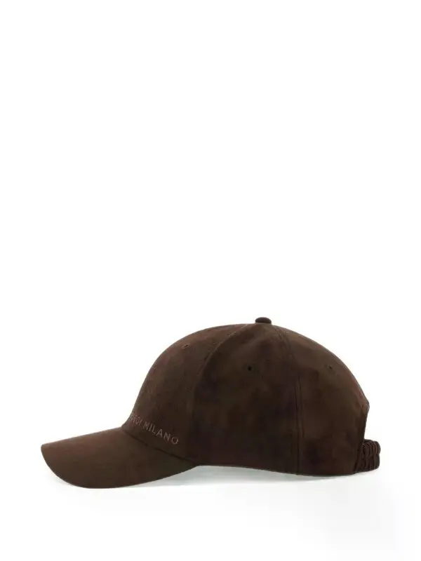 Boggi Milano Peaked Cap In Suede-look Fabric - Brown