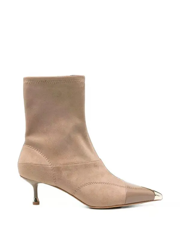 Liu Jo Metal-tip Pointed-toe Ankle Boots - Neutrals