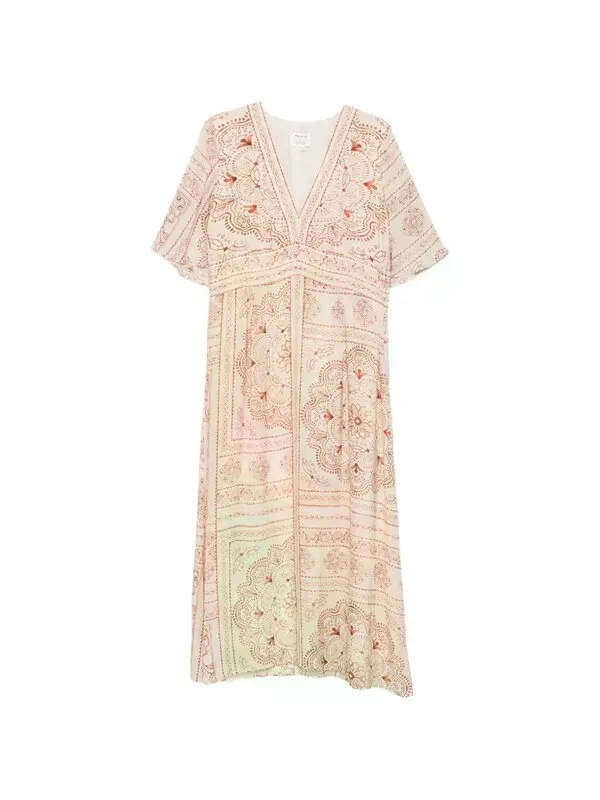 Maison123 Paisley-print V-neck Midi Dress