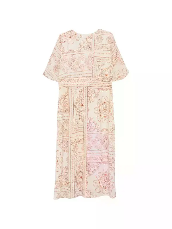 Maison123 Paisley-print V-neck Midi Dress