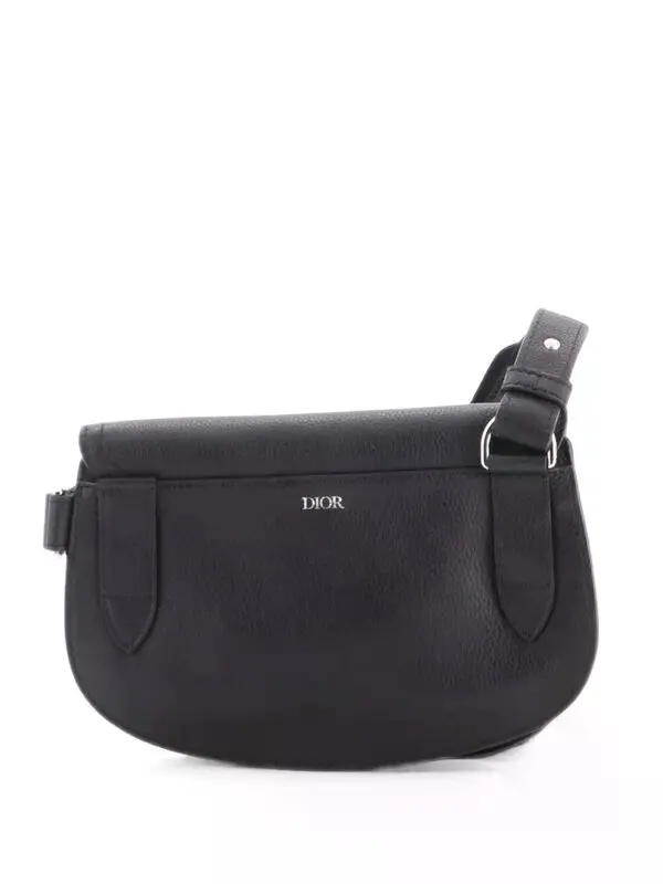 Dior Saddle Messenger Pouch Leather Crossbody Bag - Black