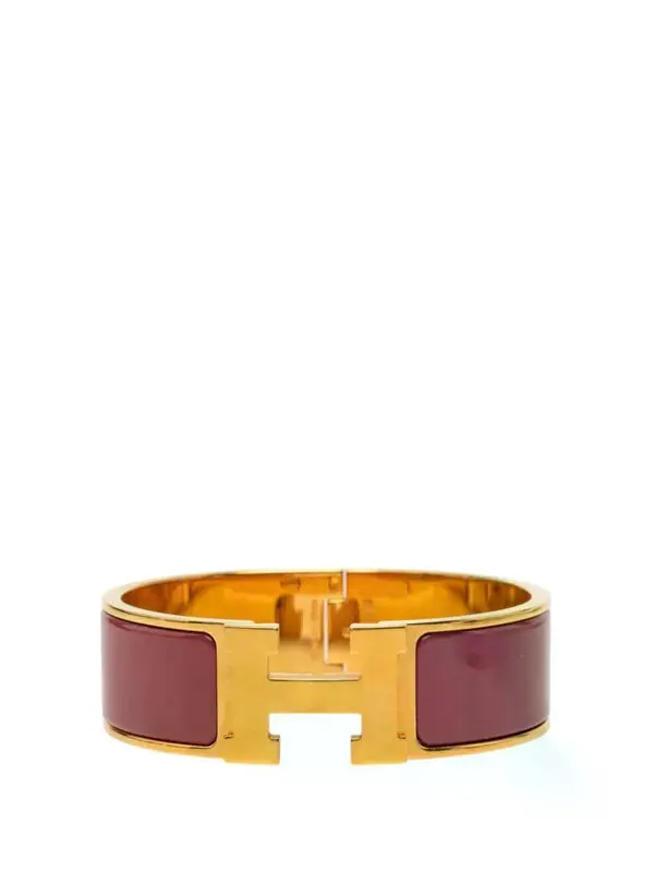 Hermès 2010-2026 Wide Enamel Clic Clac H Bracelet Pm Costume Bracelet - Red