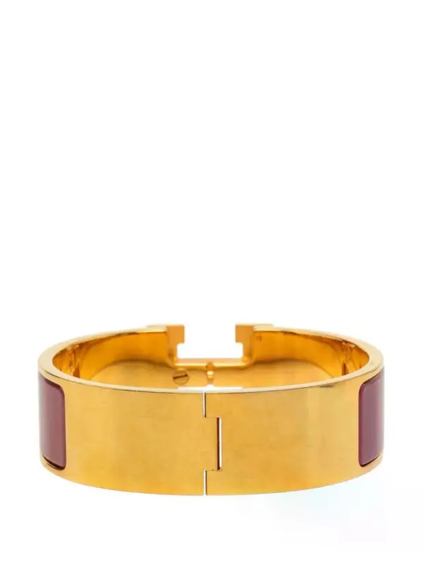 Hermès 2010-2026 Wide Enamel Clic Clac H Bracelet Pm Costume Bracelet - Red