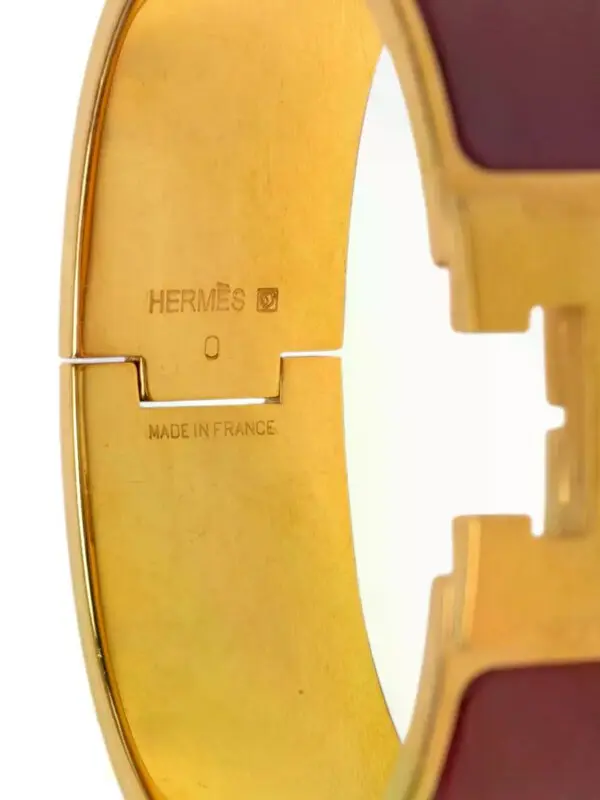 Hermès 2010-2026 Wide Enamel Clic Clac H Bracelet Pm Costume Bracelet - Red