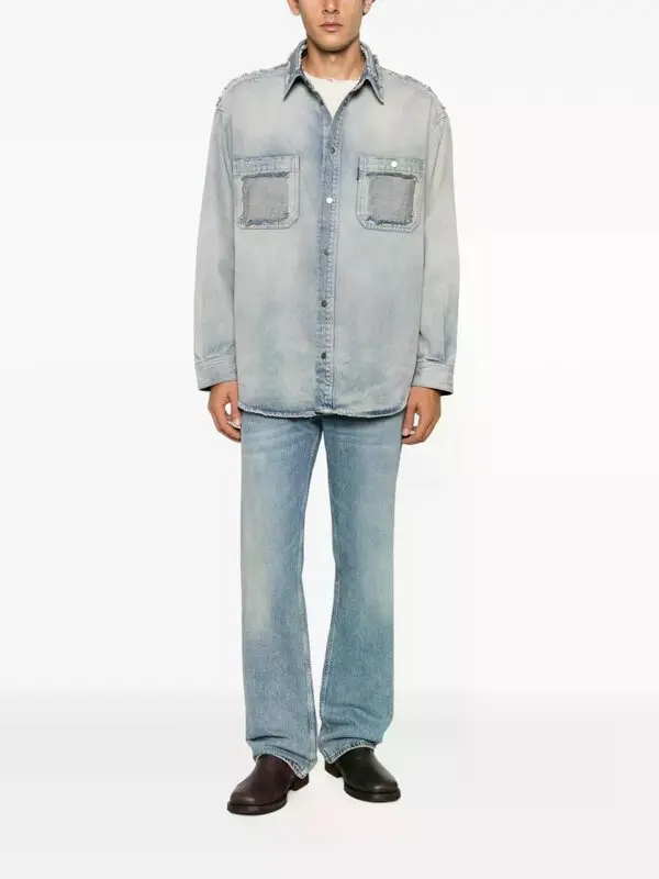 HAIKURE Nelson Distressed Patchwork Denim Shirt