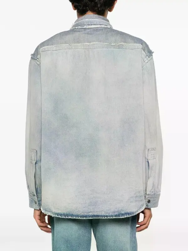 HAIKURE Nelson Distressed Patchwork Denim Shirt