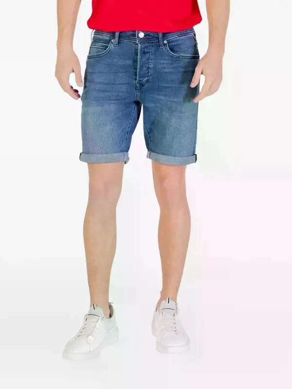 REPLAY Rolled-hem Denim Shorts