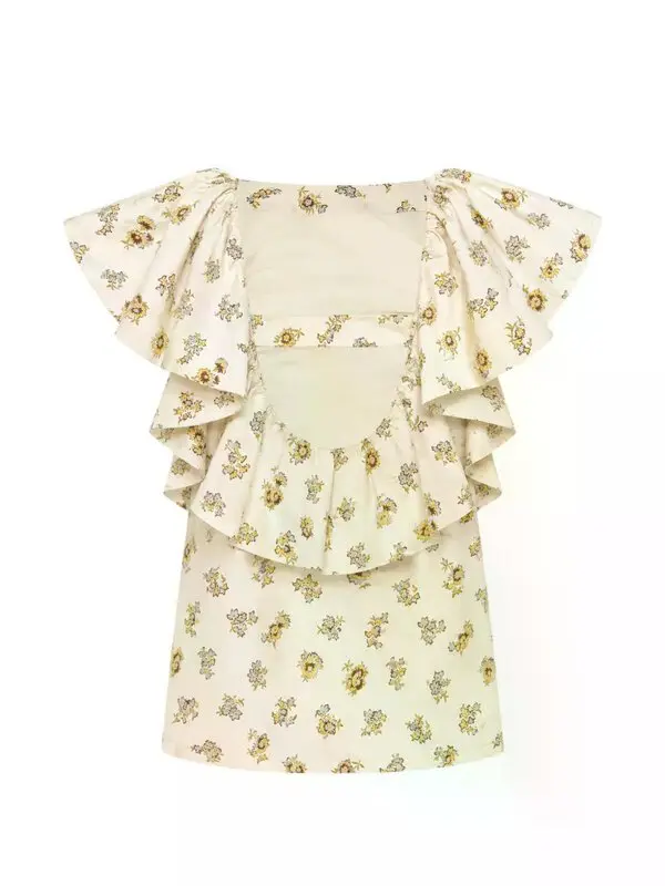 ALEMAIS Carrie Ruffled Floral-print Dress