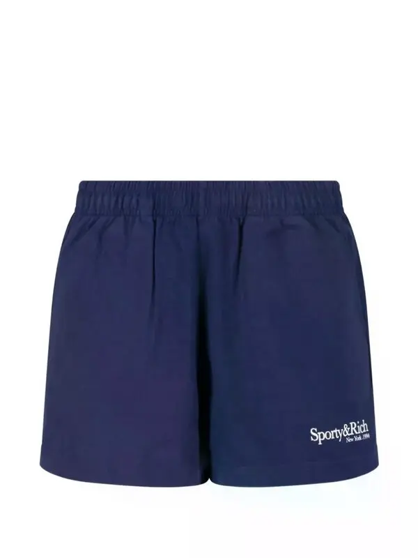 Sporty & Rich Logo-print Cotton Shorts