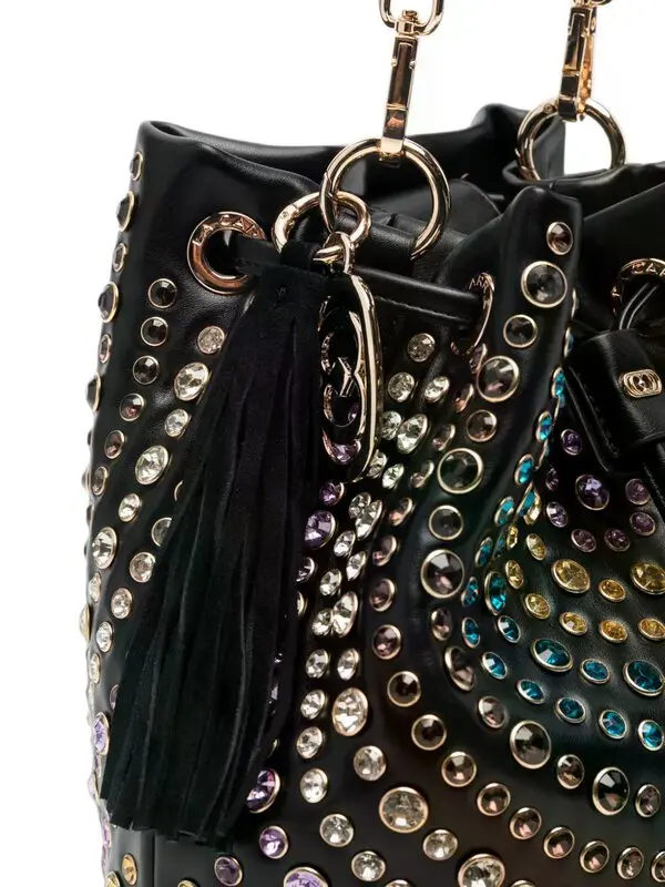 LA CARRIE Stud-embellished Leather Bucket Bag