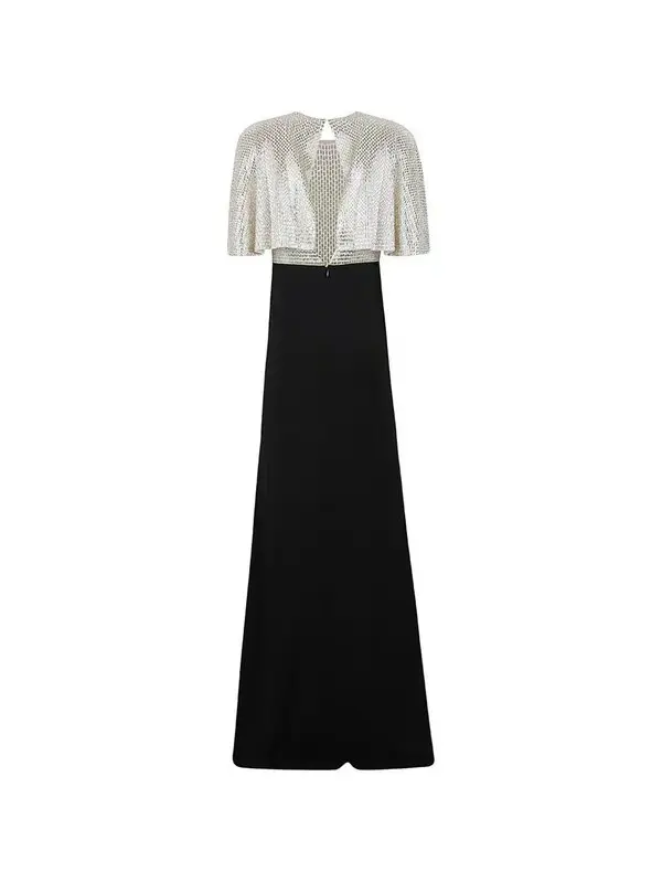 Roland Mouret Sequin-embellished Cape-overlay Maxi Dress